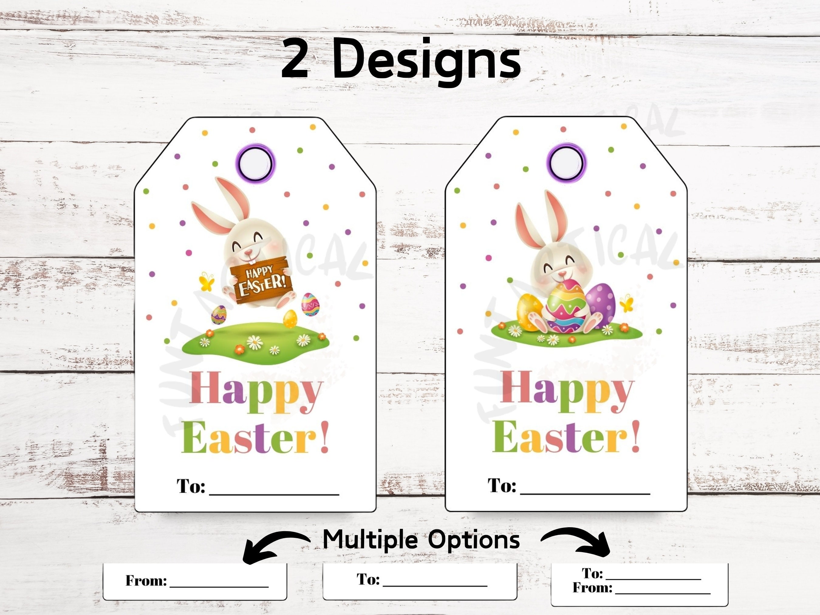 Printable Easter Basket Tags: Bunny Gift Tags (instant Download) - Etsy
