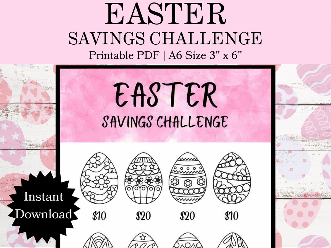 Easter Savings Challenge: A6 Budget Binder Tracker (PDF) - Etsy