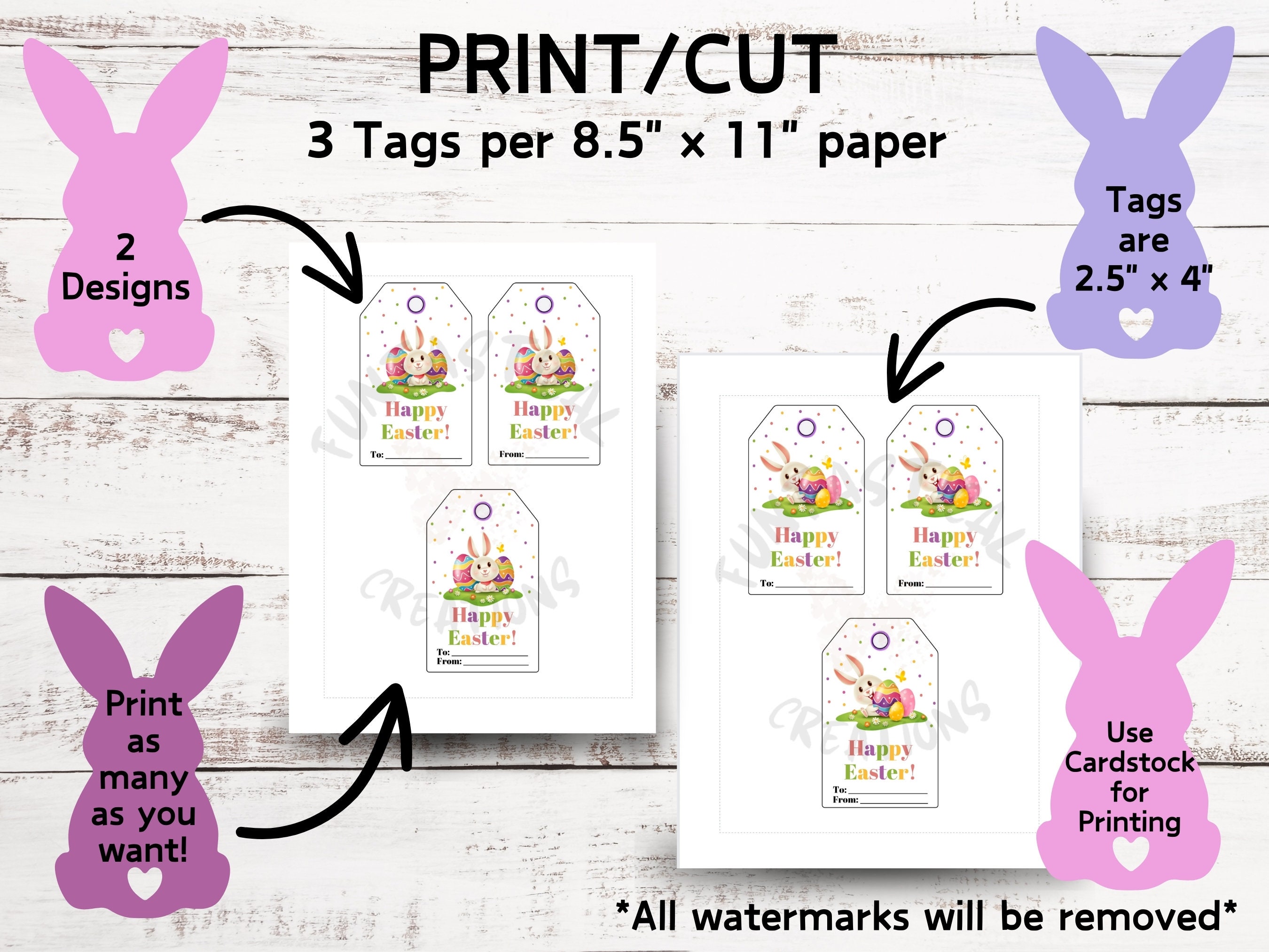 Printable Easter Basket Gift Tags, Charming and Colorful Treat Bag ...