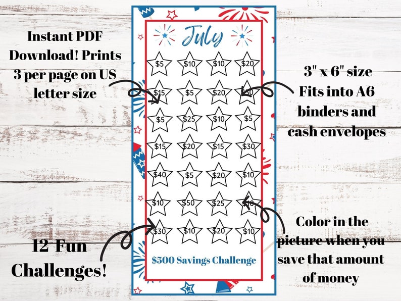 Monthly Savings Challenge Bundle Printable, Money Savings Challenge ...
