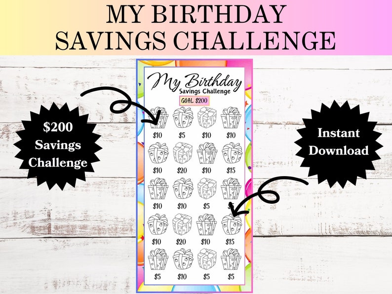 Birthday Savings Challenge: A6 Budget Binder Tracker (PDF Instant ...