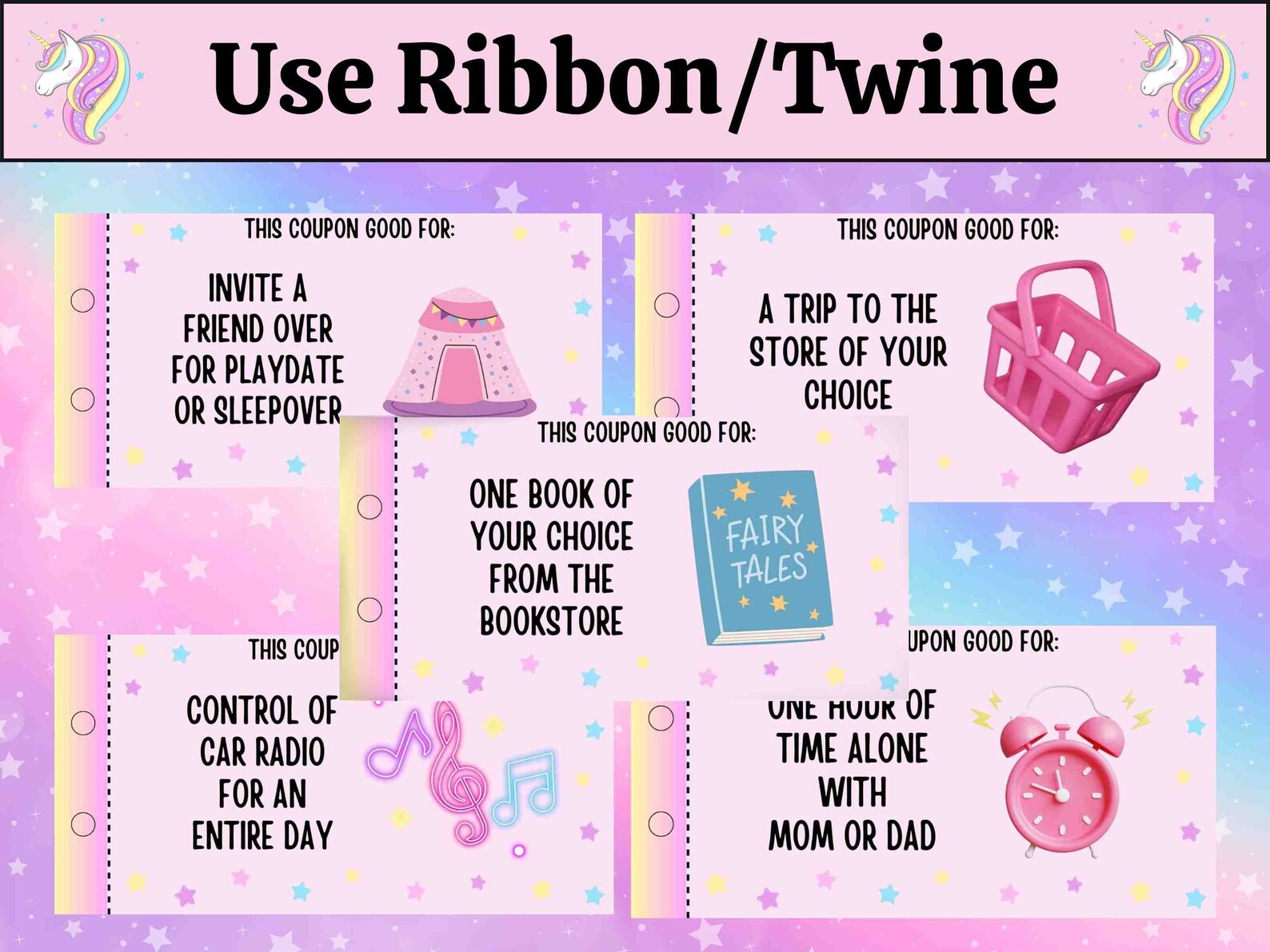 Printable Unicorn Reward Coupon Book for Kids (instant Download) - Etsy
