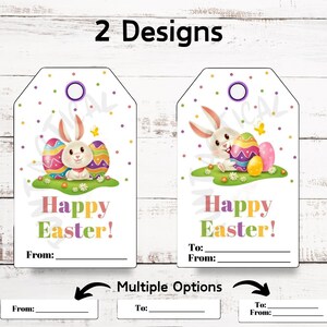 Printable Easter Basket Gift Tags, Charming and Colorful Treat Bag ...