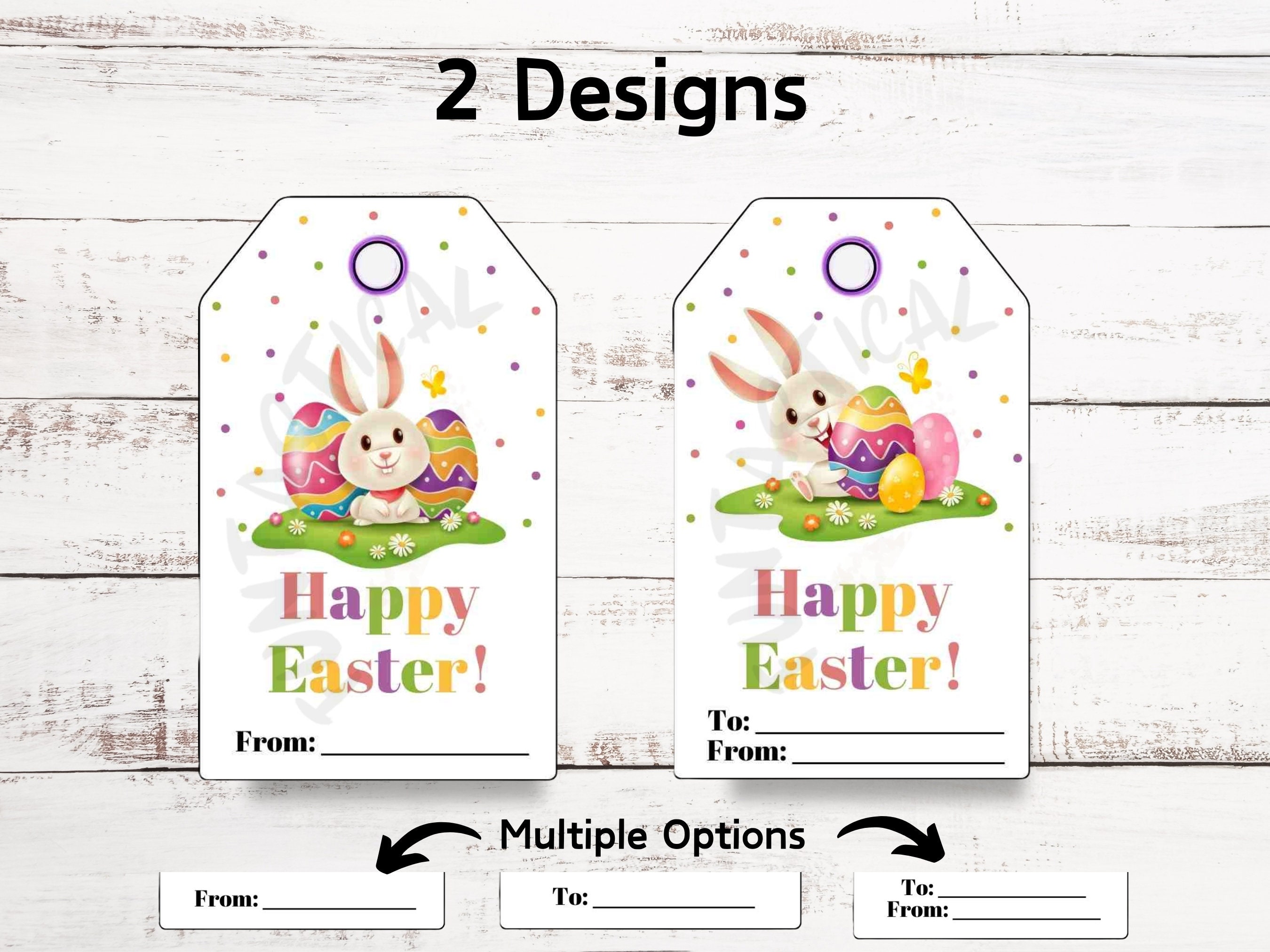 Printable Easter Basket Gift Tags, Charming and Colorful Treat Bag ...