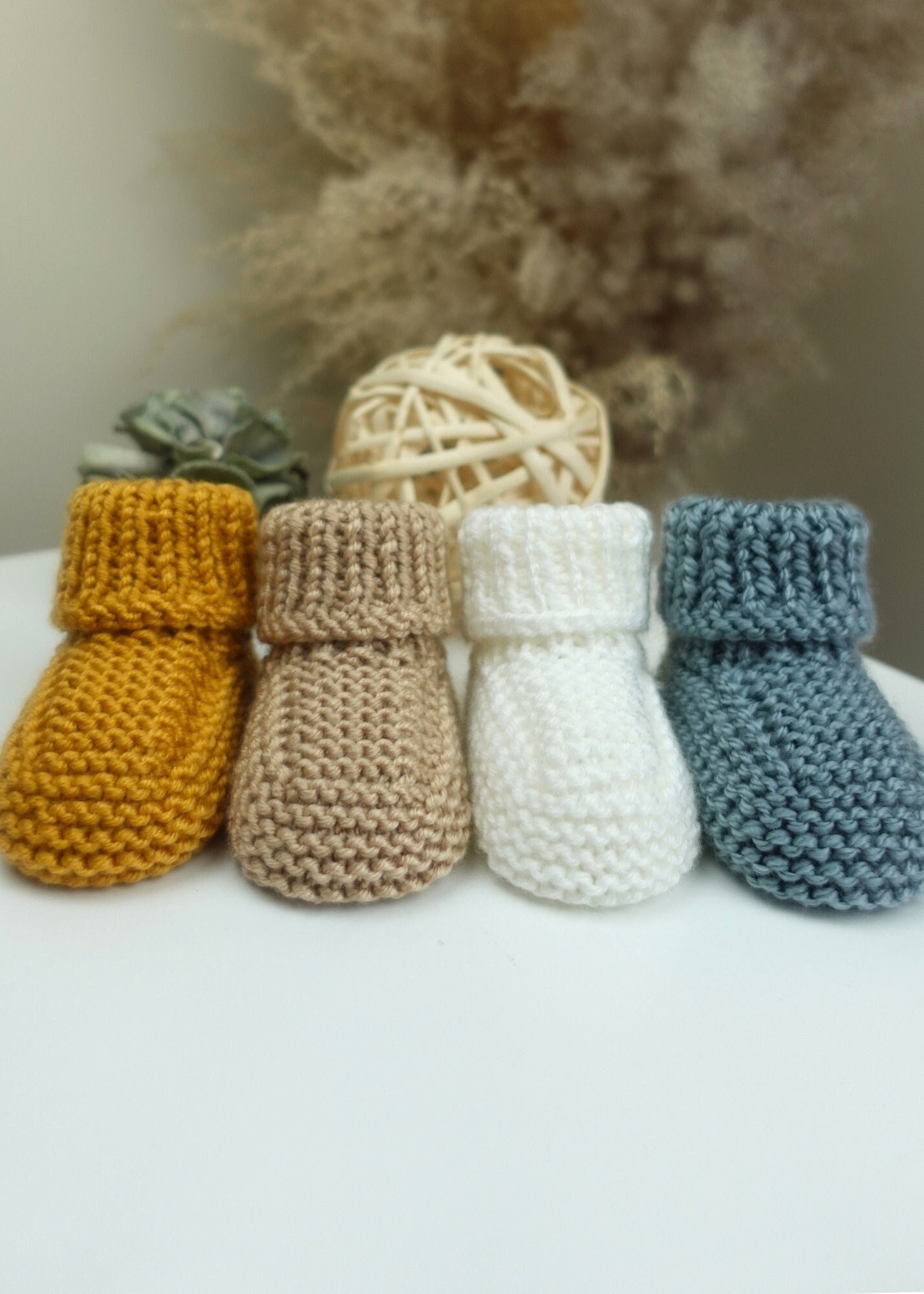 Newborn Booties, Baby Booties, Knitted Booties, Baby Shower Gift ...