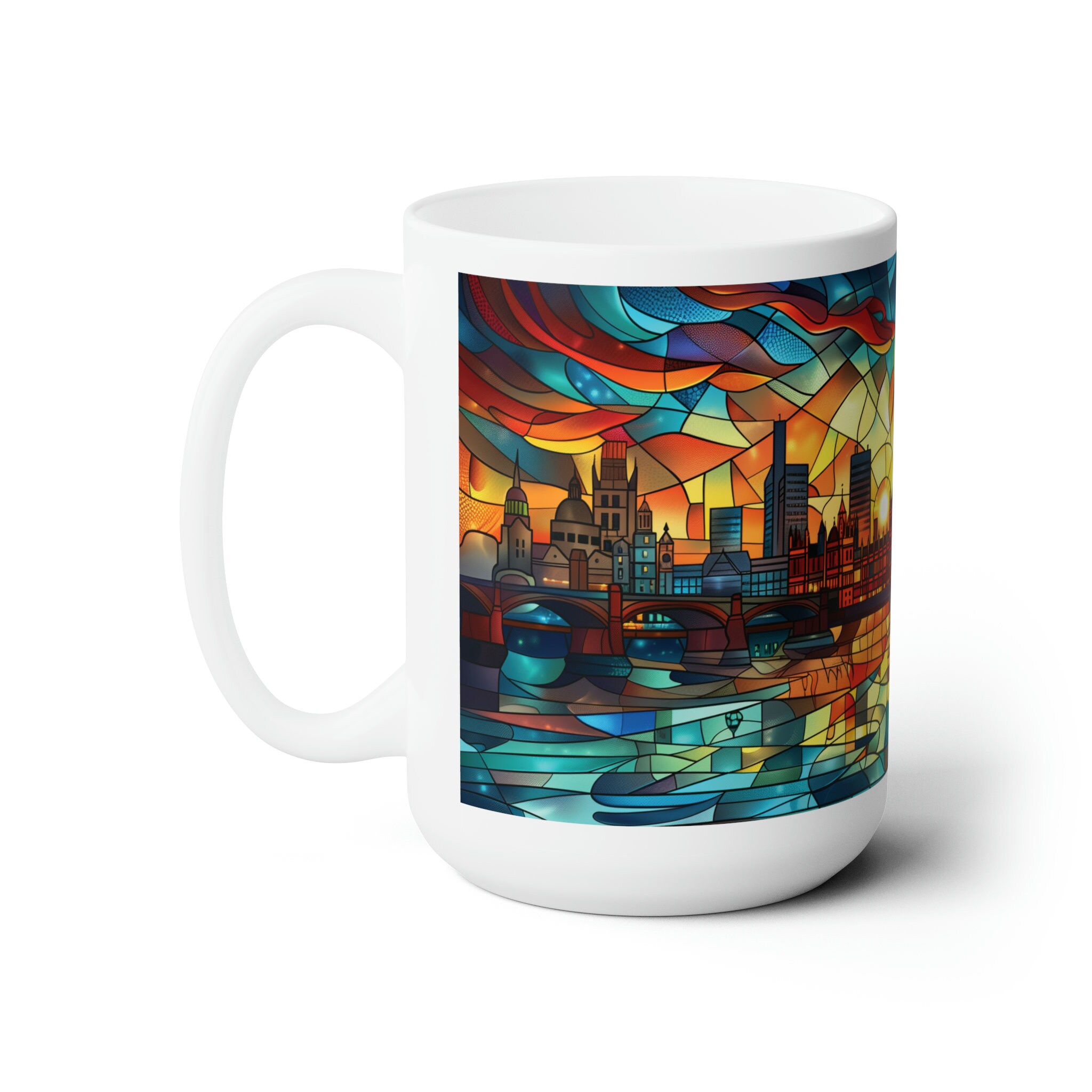London Mug, City Mug, London Cityscape Mug, Stained Glass, Travel Mug ...