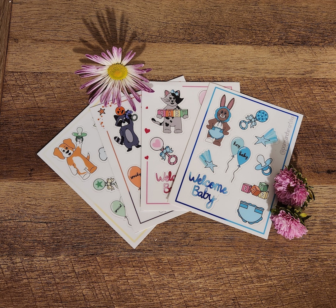 Baby Stickers, Baby Shower Gift, Welcome Baby, Baby Scrapbook Stickers ...