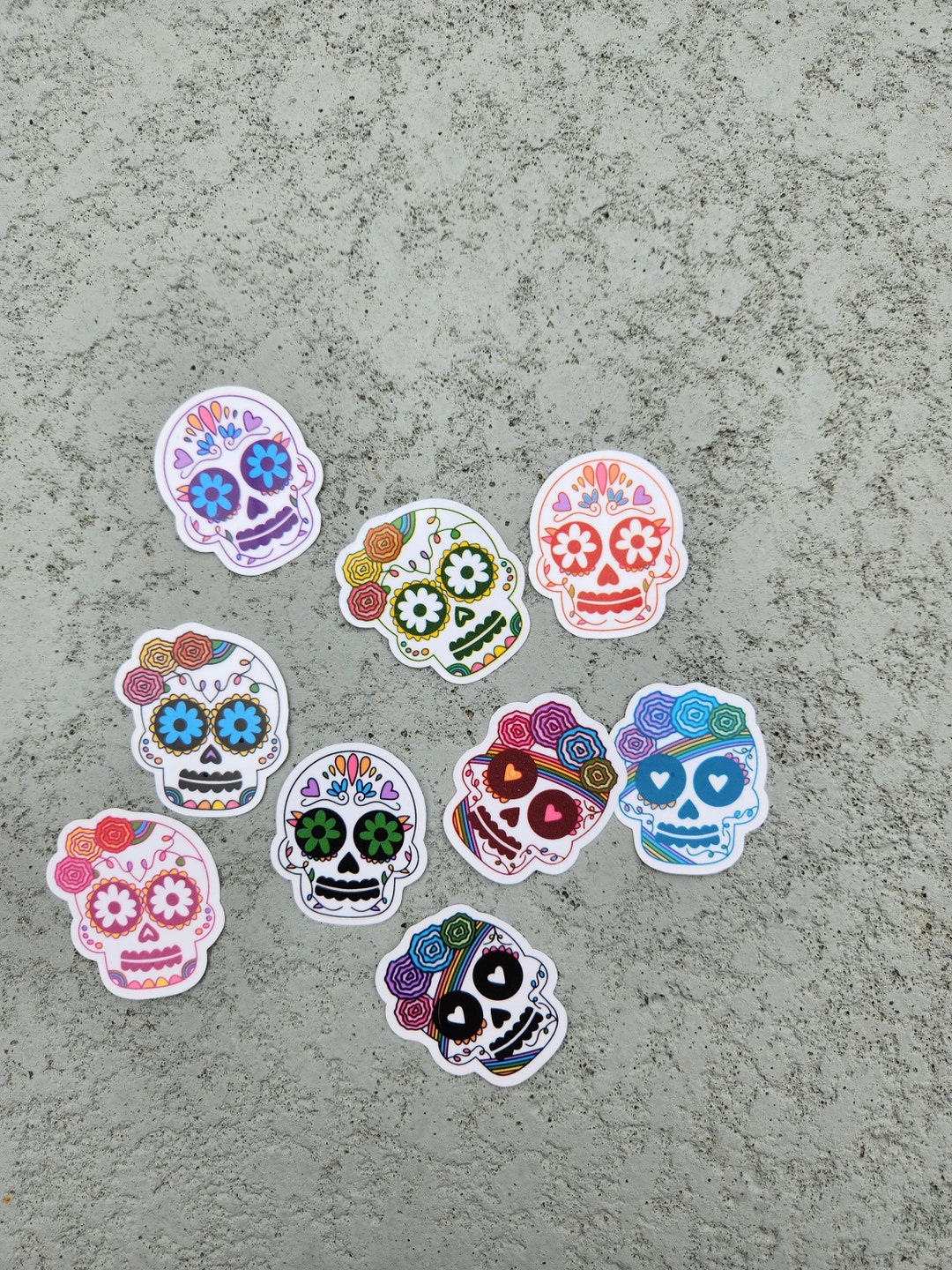 Sugar Skull Stickers, Dia De Los Muertos Stickers, Talavera, Halloween ...