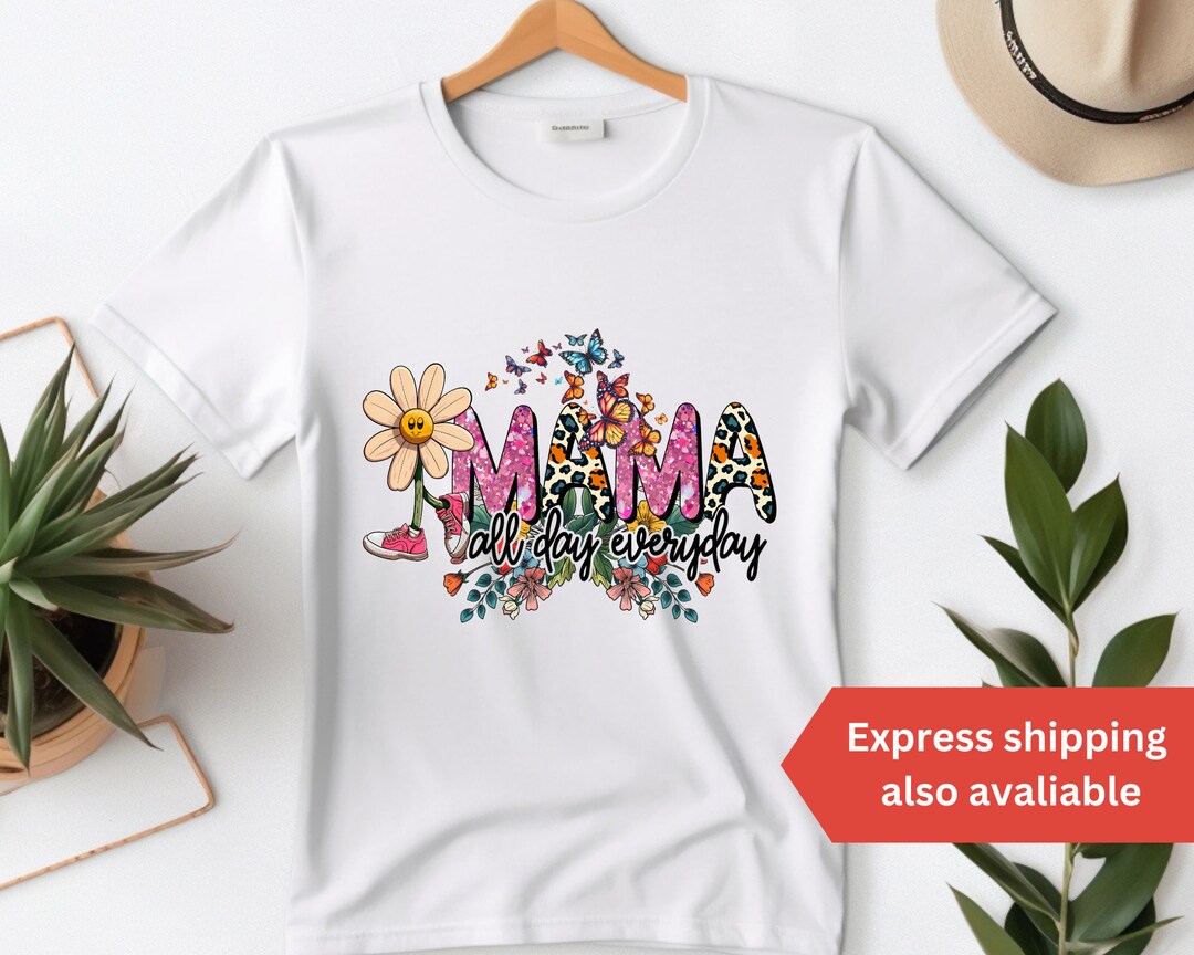 Mama Tshirt Mom Life Shirt and Funny Motherhood T-shirts for New Moms ...