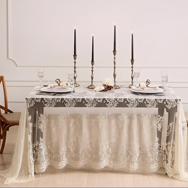 Lace Tablecloth - Etsy