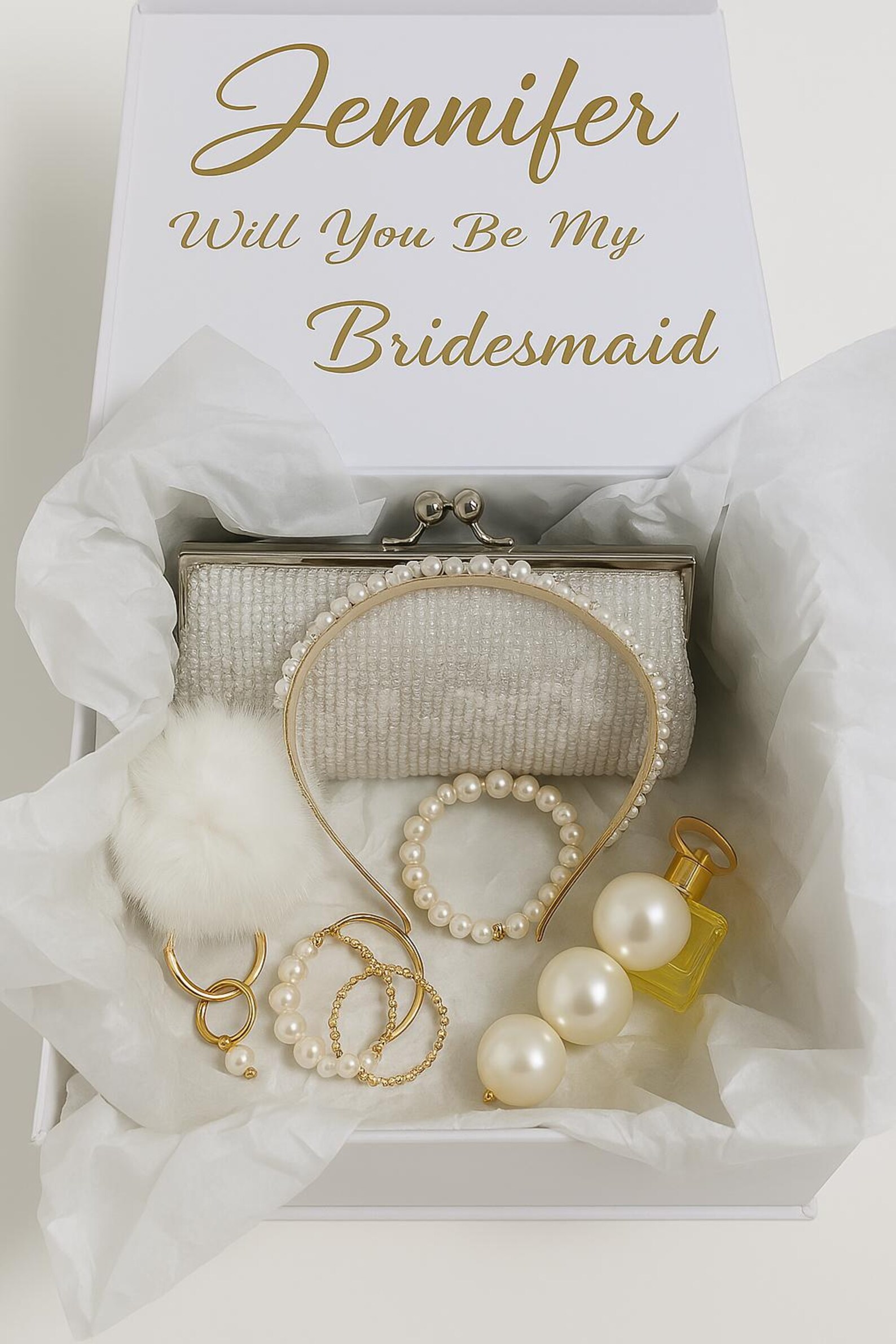 Personalized Bridesmaid Proposal Gift Box: Pearl Accessories Set - Etsy