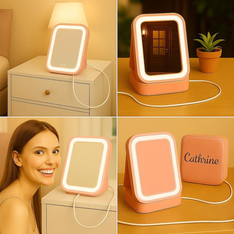 Personalized Bridesmaid Proposal Lighted Makeup Gift Box: LED Travel ...