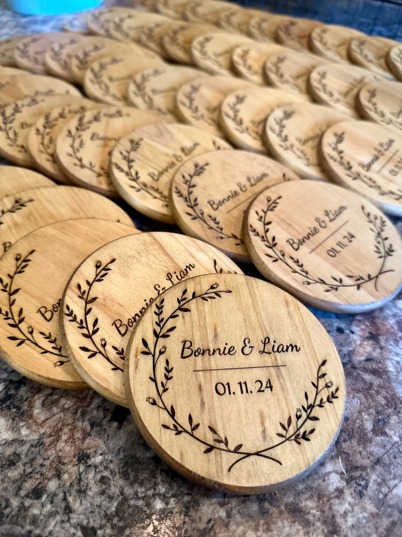 Personalized Wooden Coasters Gift Set Engraved Housewarming Gift ...