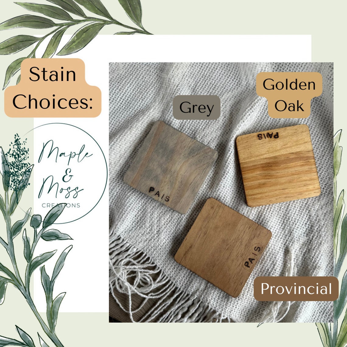 Personalized Wooden Coasters Gift Set Engraved Housewarming Gift ...