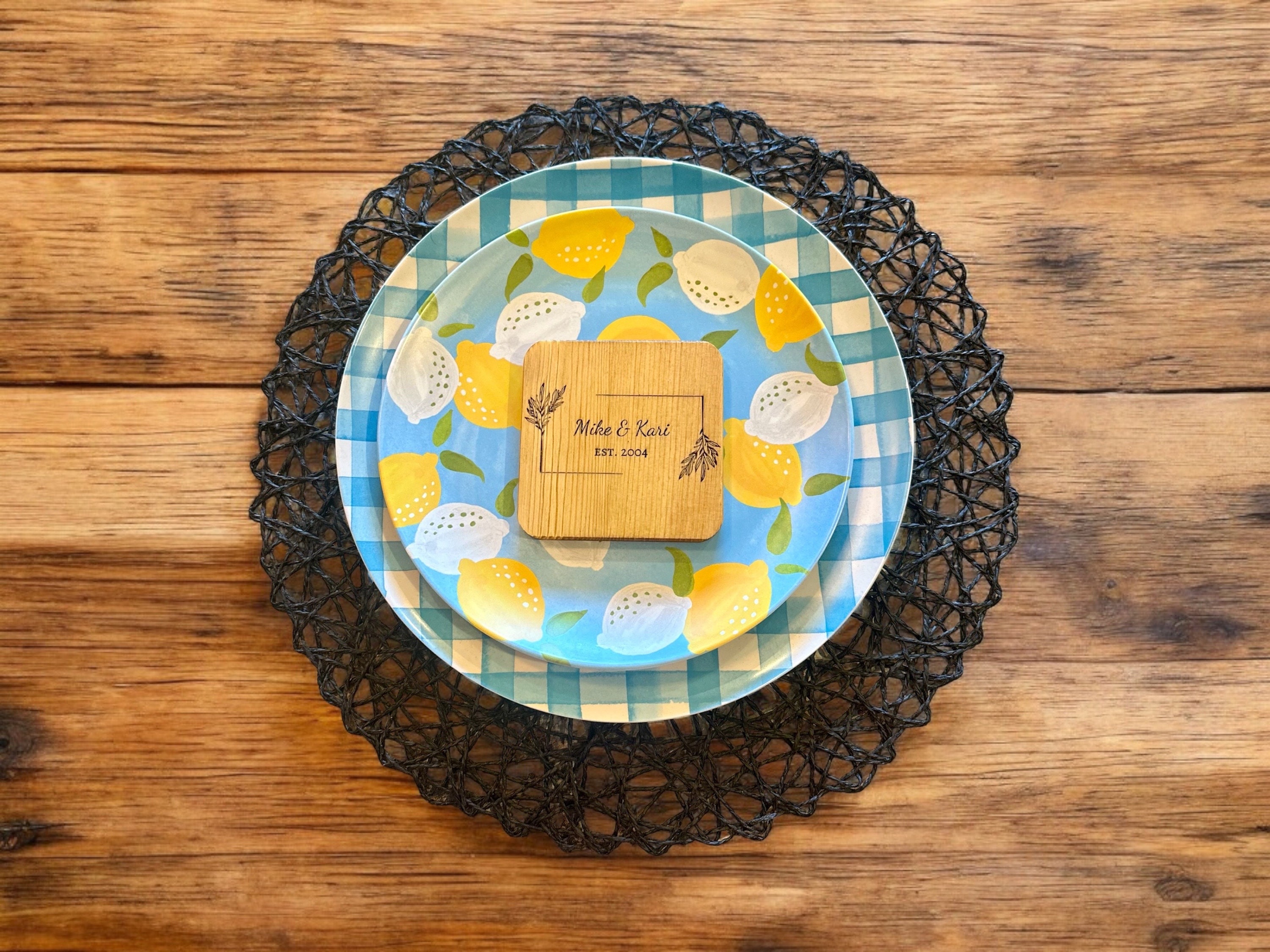 Personalized Wooden Coasters Gift Set Engraved Housewarming Gift ...