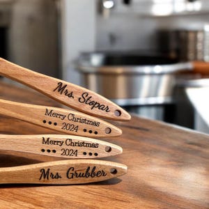 Personalized Engraved Spatula | Wood and Silicone Scraper ...