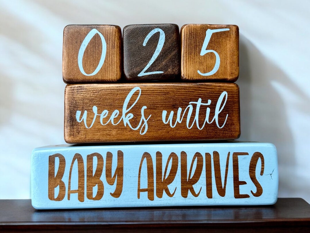 Due Date Countdown Countdown to Baby Custom Baby Shower Gift Countdown ...