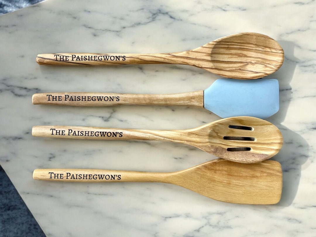 Olive Wood Kitchenware Olive Wood Utensils Olive Wood Personalized ...