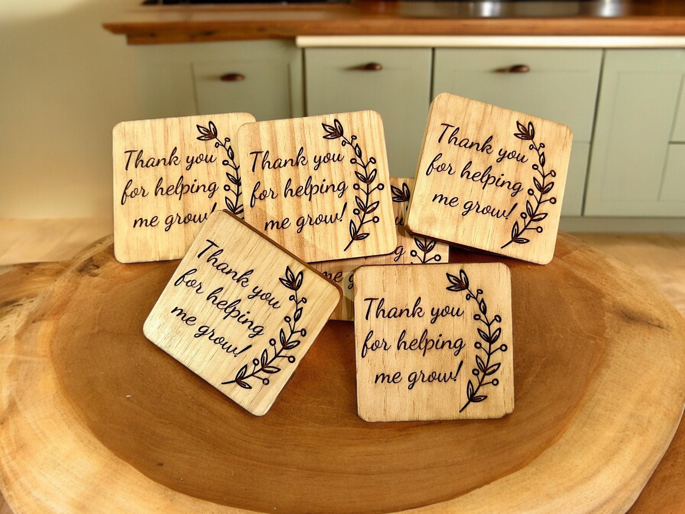 Personalized Wooden Coasters Gift Set Engraved Housewarming Gift ...