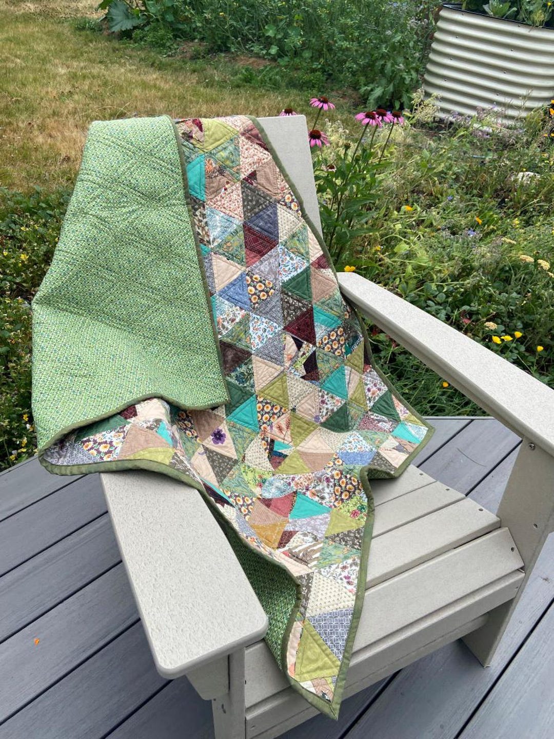 Sunflower Pickle Handmade Quilt for Sale Scrappy Patchwork Quilt Cottagecore Farmhouse Style ...