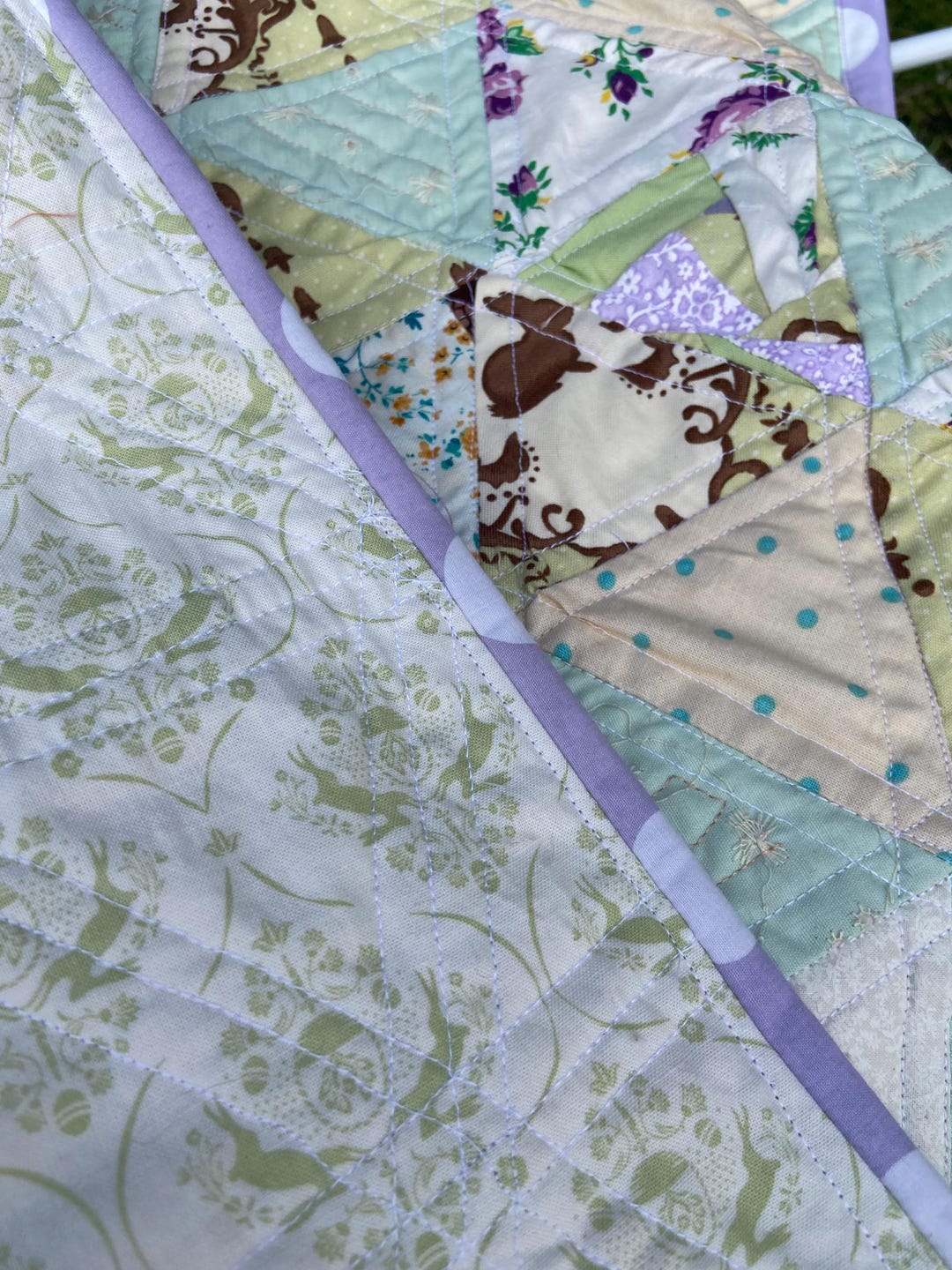 Imperfect Hop Skip Flip Rabbit Quilt for Sale | Scrappy Patchwork Small ...