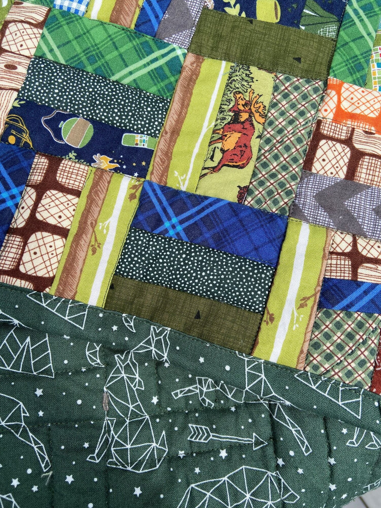 Moose on the Loose Handmade Quilt for Sale Scrappy Patchwork Quilt ...