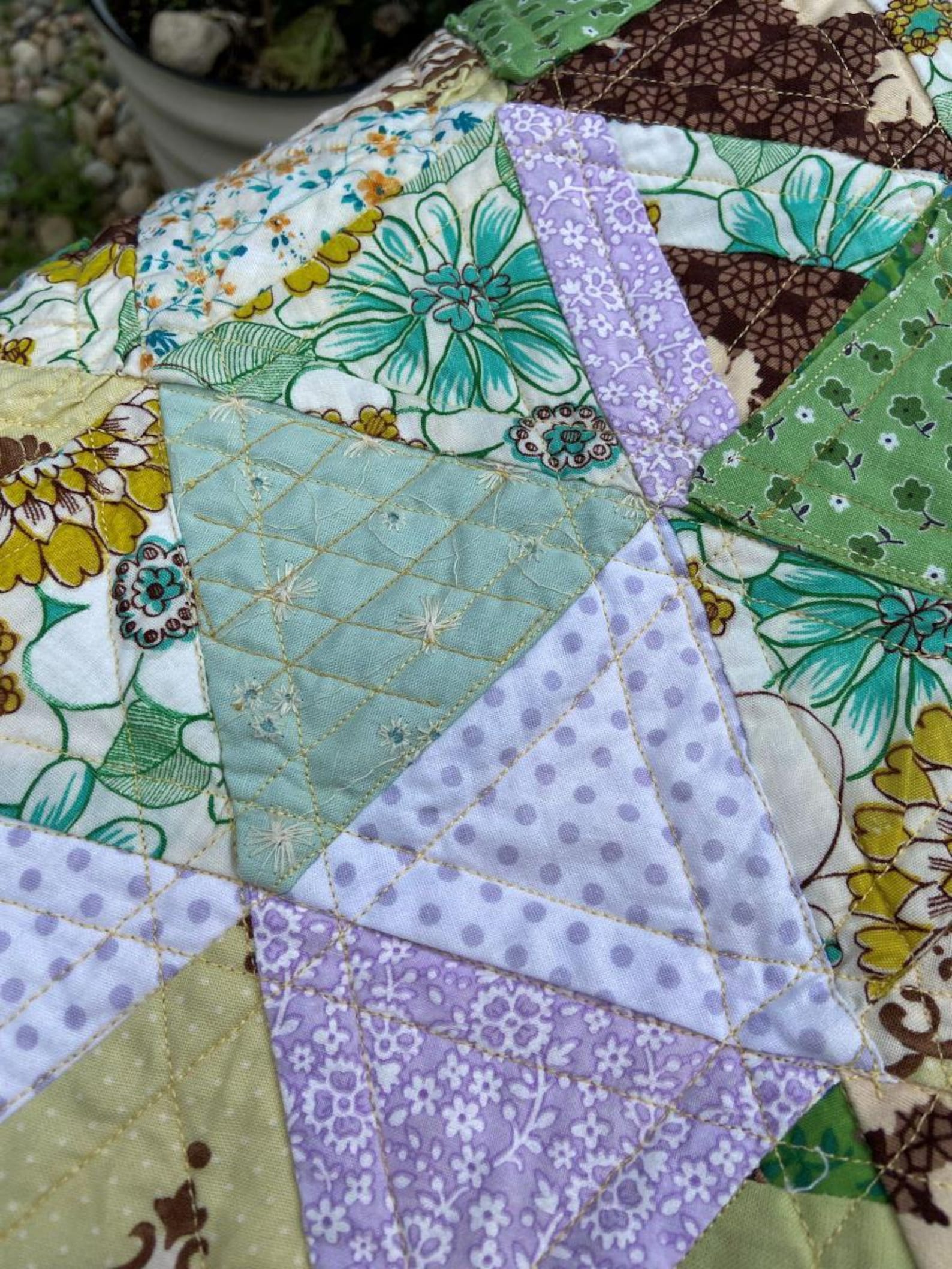 Spring Groove Handmade Quilt for Sale | Scrappy Patchwork Quilt ...