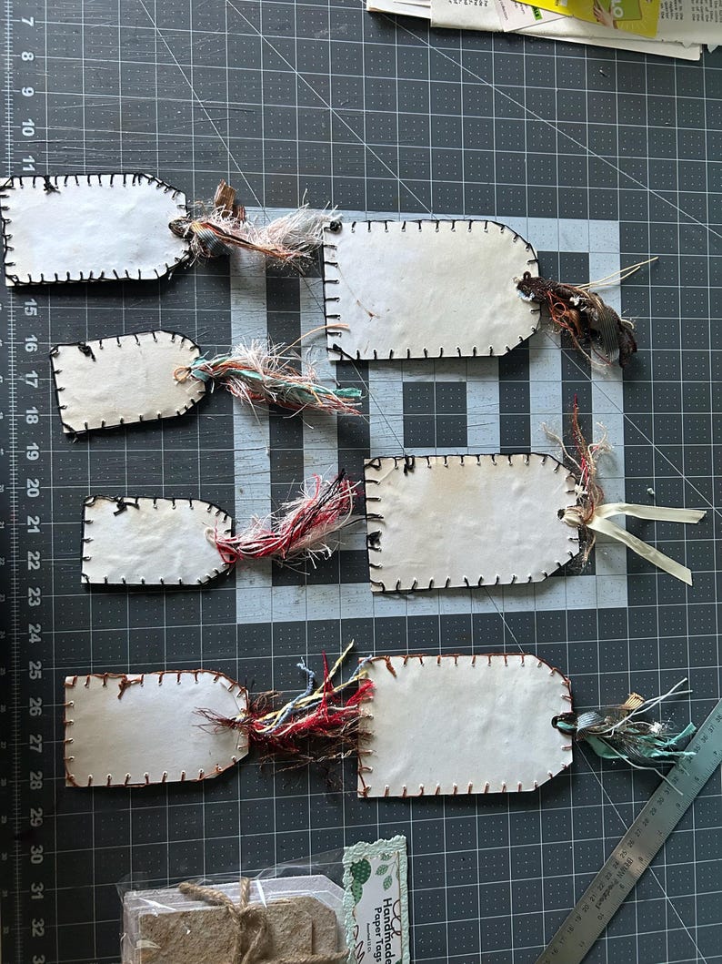 Handmade Asian-inspired Paper Tags – Set of 7 | Hand-sewn Blanket ...
