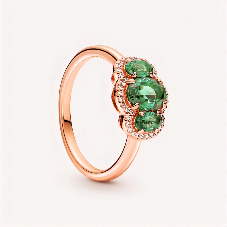 Pandora Rose Gold Three Stone Vintage Ring 180057c01,pandora Ring,gift ...