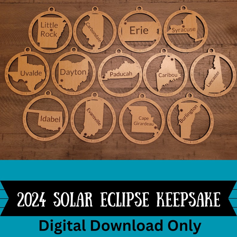 2024 Solar Eclipse SVG, Solar Eclipse Keepsake, Ornament, Svg, Digital ...