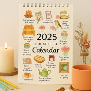 2025calendar Bucketlistcalendar Motivationalcalendar Watercolorcalendar ...