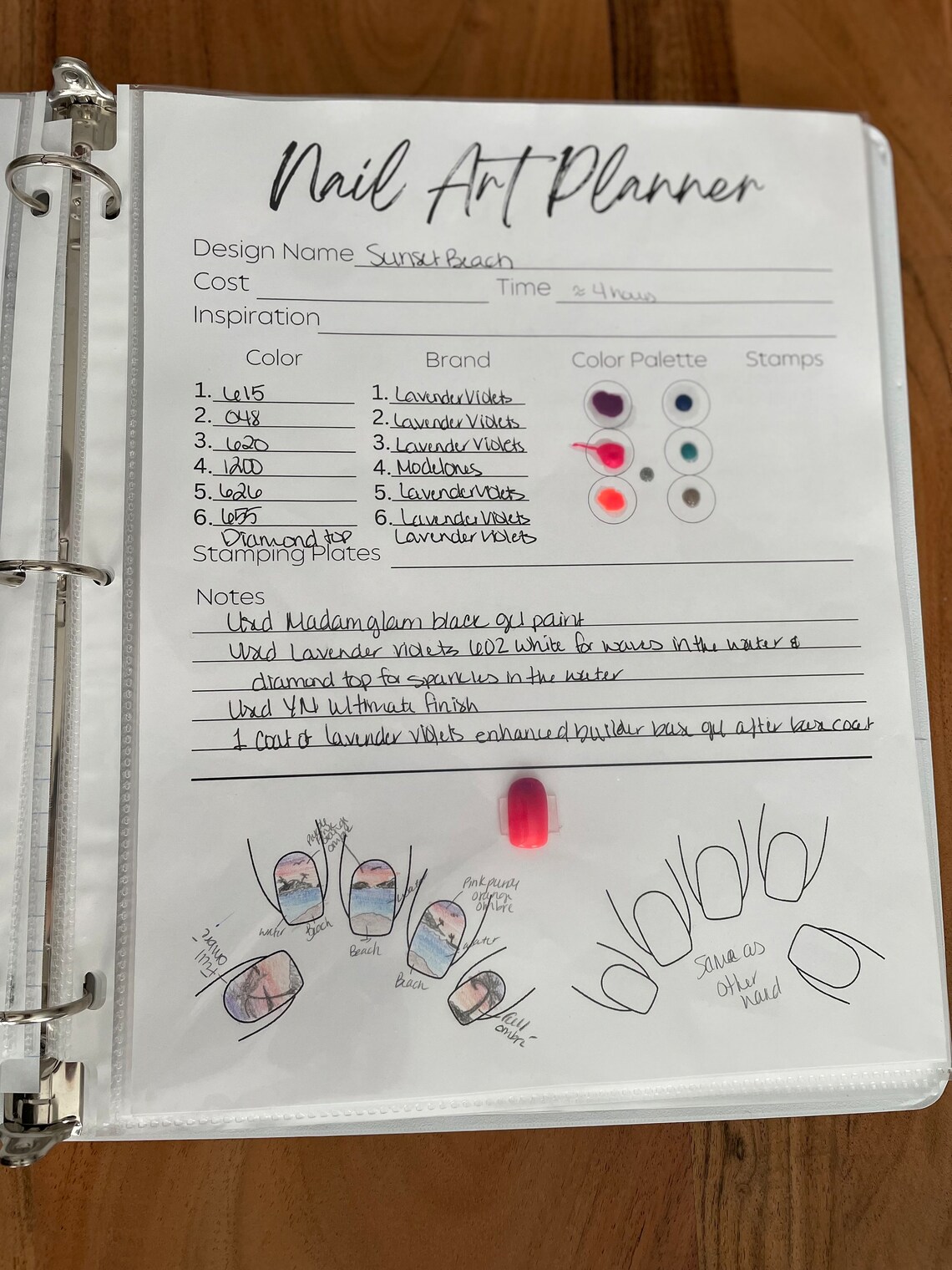 Printable Nail Art Planner, Customer Info, Glitter Mix (PDF) - Etsy