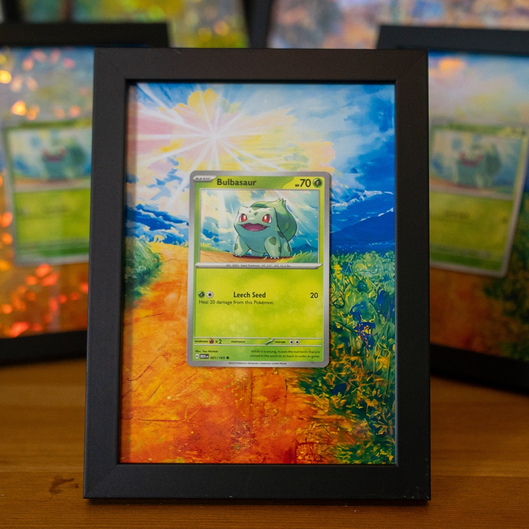 Real Holographic Pokemon Bulbasaur Card Custom Background Artwork ...
