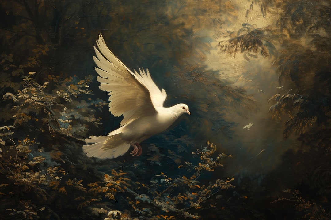 Vintage White Dove Bird Framed Wall Art for Gothic Decor Perfect for ...