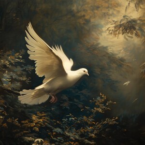 Vintage White Dove Bird Framed Wall Art for Gothic Decor Perfect for ...