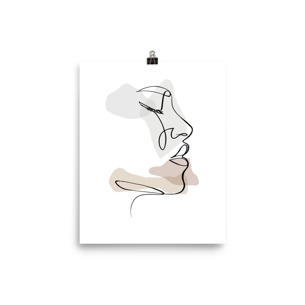 Simple Thick Line Drawing of Face - Etsy