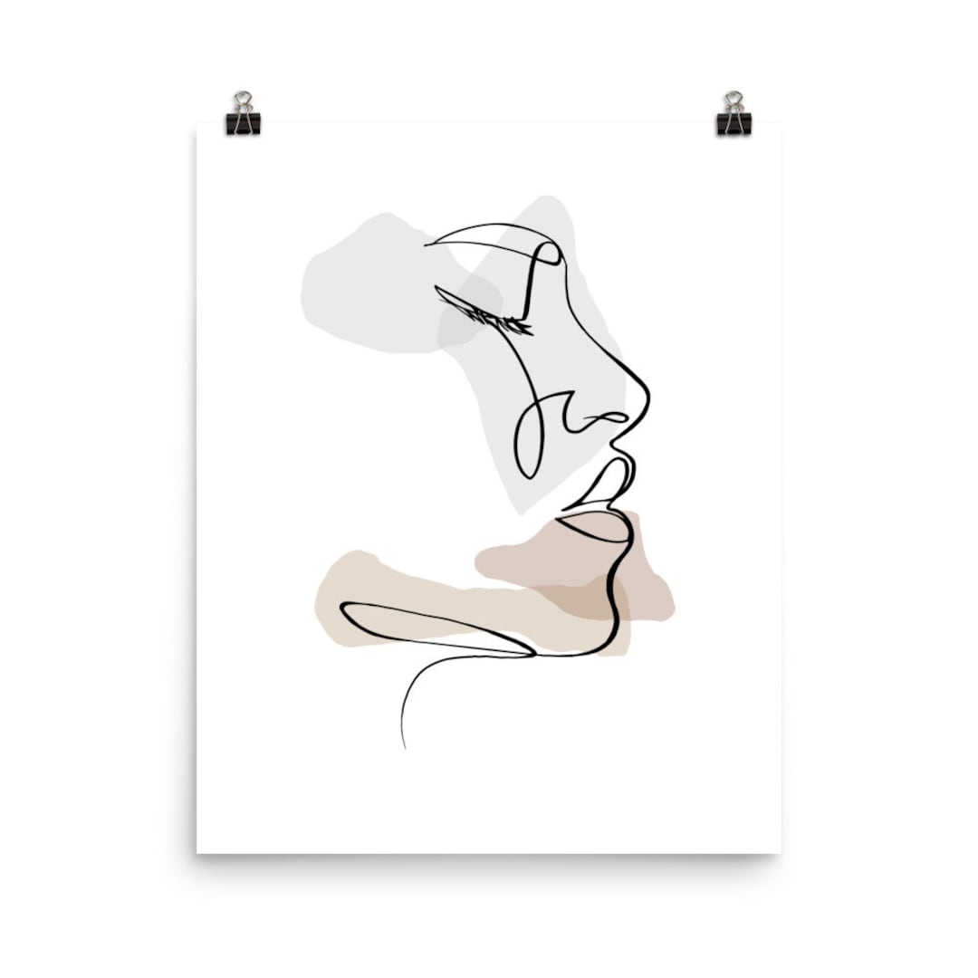Simple Thick Line Drawing of Face - Etsy