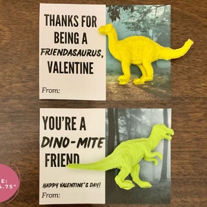 Dinosaur Valentine, Toy Dinosaur Valentine, Jurassic Valentine ...