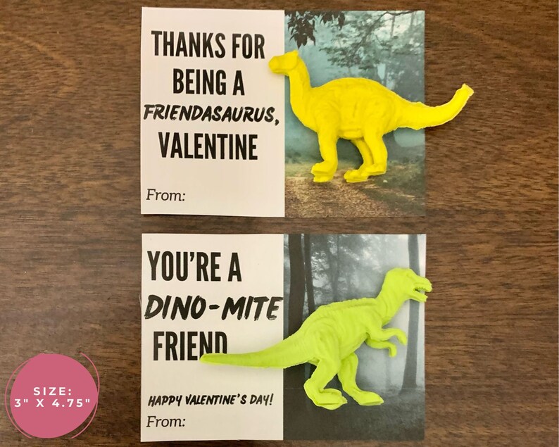 Dinosaur Valentine, Toy Dinosaur Valentine, Jurassic Valentine ...
