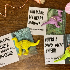 Dinosaur Valentine, Toy Dinosaur Valentine, Jurassic Valentine ...