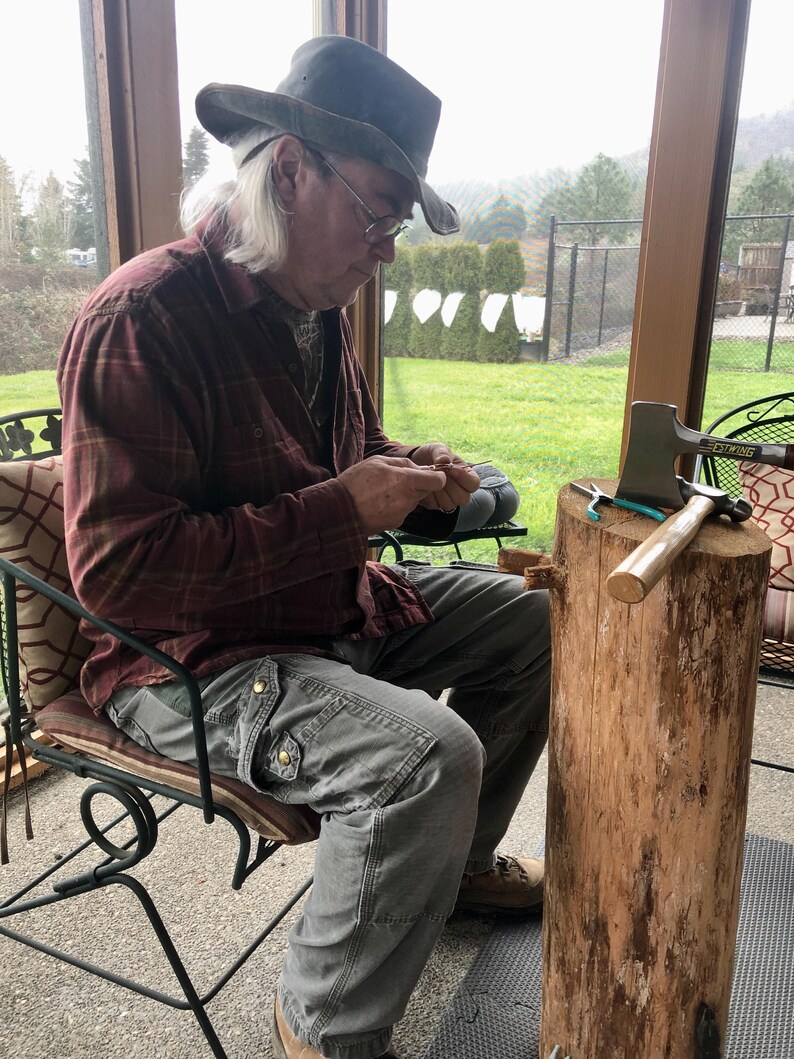 Crystal Suncatcher in Custom Hammered Copper, Oregon Tumbled Rock - Etsy