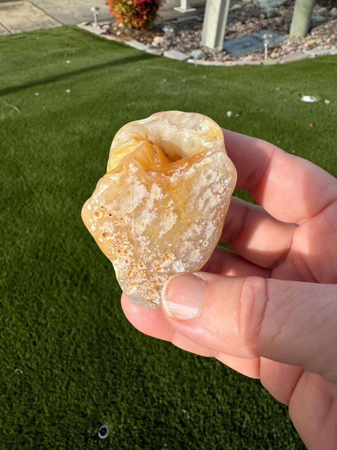 Agate With Fortifications and Cavern. Specimen Tumbled to Preserve ...