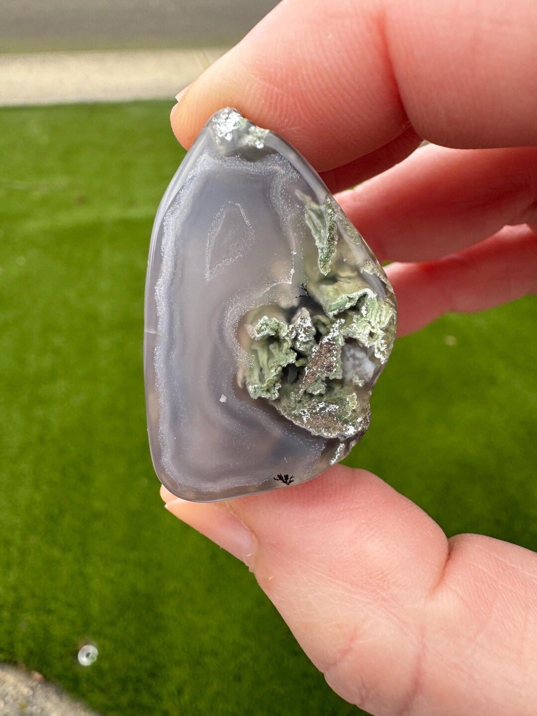 Green Limb Cast With Dainty Plumes in the Center. Polished Limb Cast ...