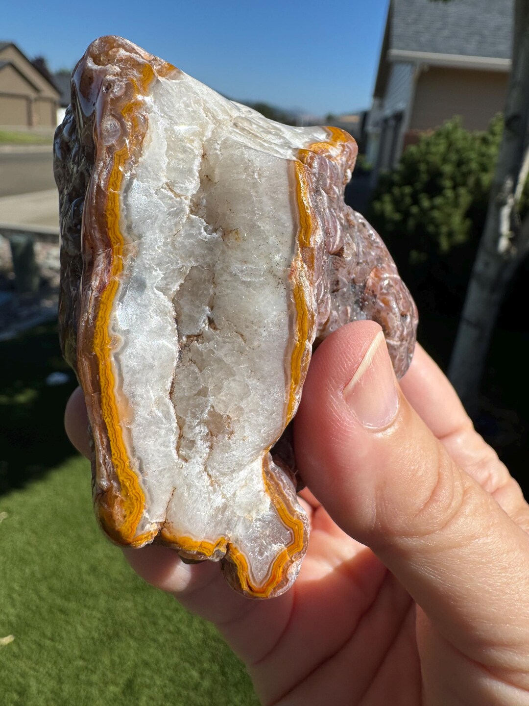 Kentucky Agate With Quartz Crystal Center – Banded Sedimentary Rock - Etsy