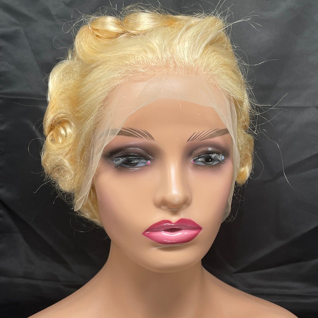 Blonde Bombshell Short Curly Wig 613 Shortcut - Etsy