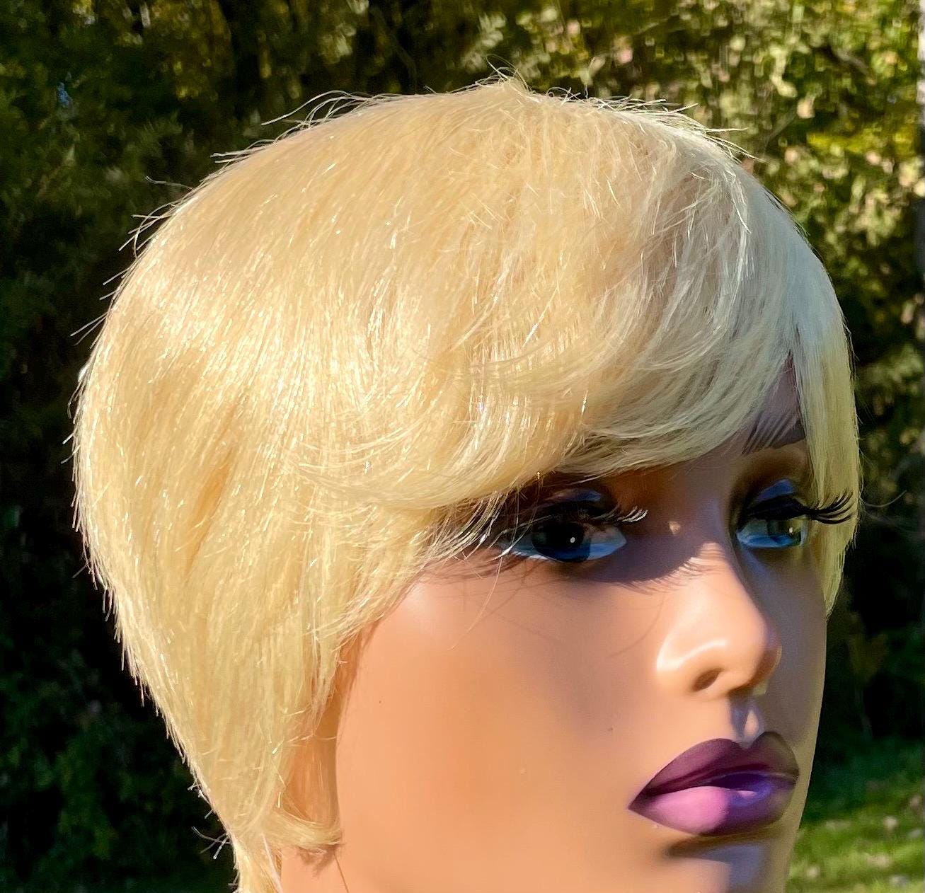 Blonde Pixie Wig No Lace DIY SUNSHINE - Etsy