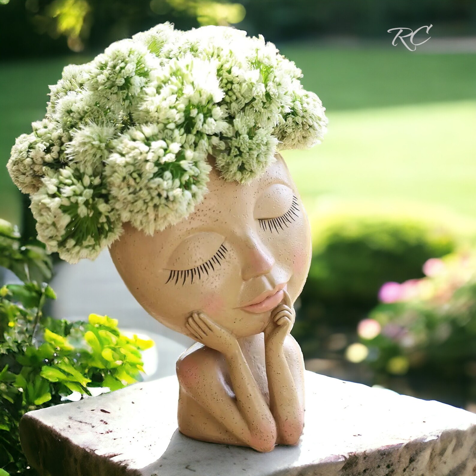 Girl Face Planter, Flower Pot Planter, Face Head Planter, Flower Pot ...