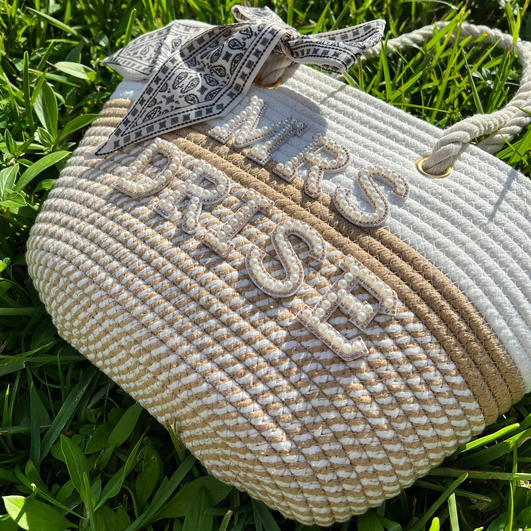 Mrs Straw Bag, Beach Straw Bag, Bride Shower Gifts, Bridal Honeymoon ...