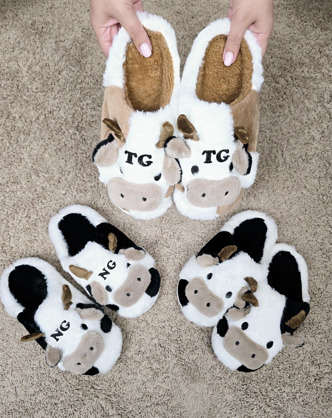 Custom Cute Cow Slippers, Cowboy Slippers, Cowgirl Slippers ...