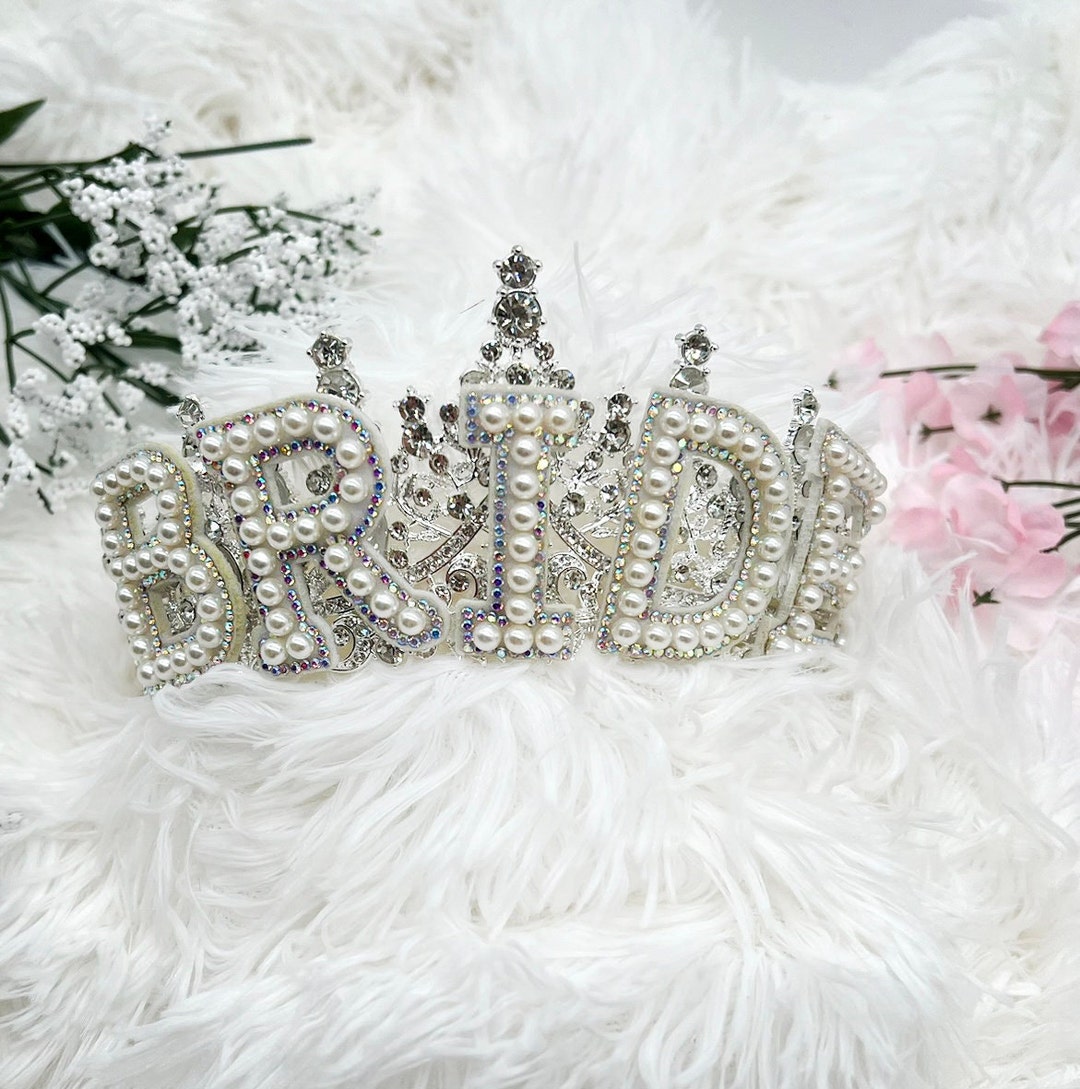 Bride Crown, Bridal Shower Tiara, Bachelorette Headband, Bride Gifts ...